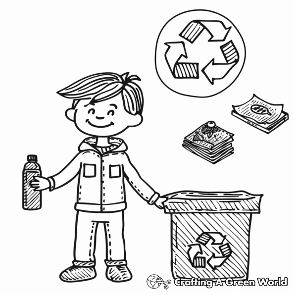 Reduce Reuse Recycle Coloring Pages - Free & Printable!
