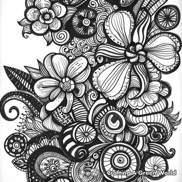 Doodle For Adults Coloring Pages - Free & Printable!