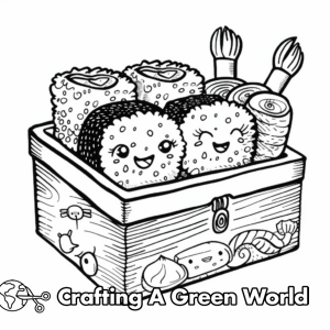 Kawaii Sushi Coloring Pages - Free & Printable!