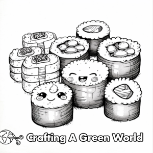 Kawaii Sushi Coloring Pages - Free & Printable!