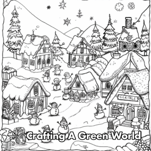 Christmas Village Coloring Pages - Free & Printable!
