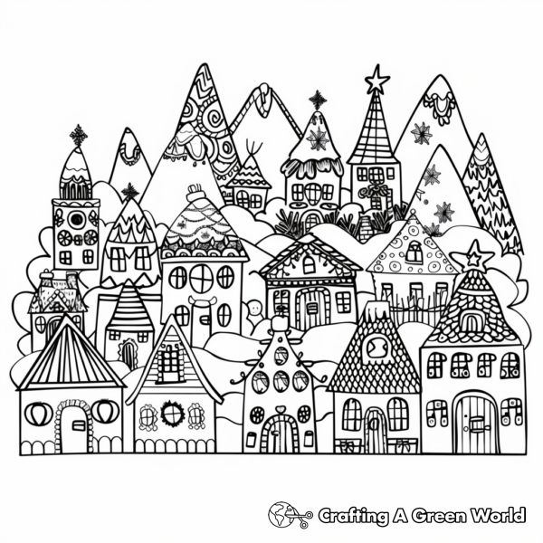 Christmas Village Coloring Pages - Free & Printable!