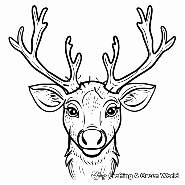 Reindeer Face Coloring Pages - Free & Printable!