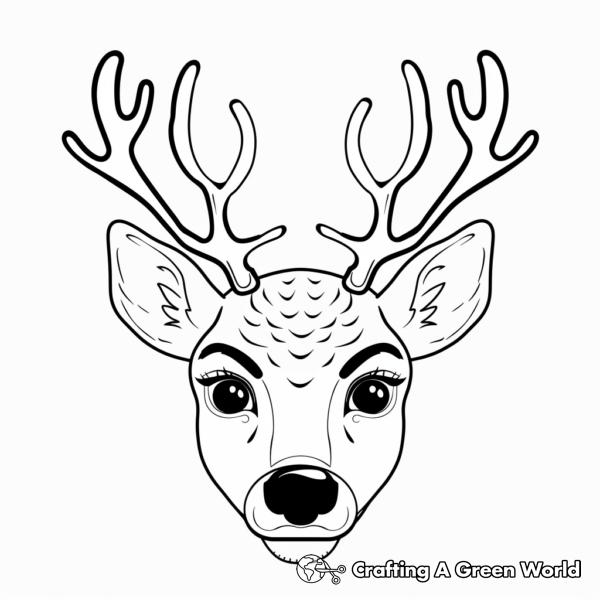 Reindeer Face Coloring Pages - Free & Printable!