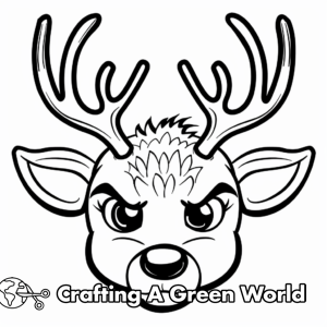 Reindeer Face Coloring Pages - Free & Printable!