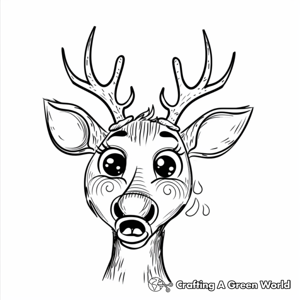 Reindeer Face Coloring Pages - Free & Printable!