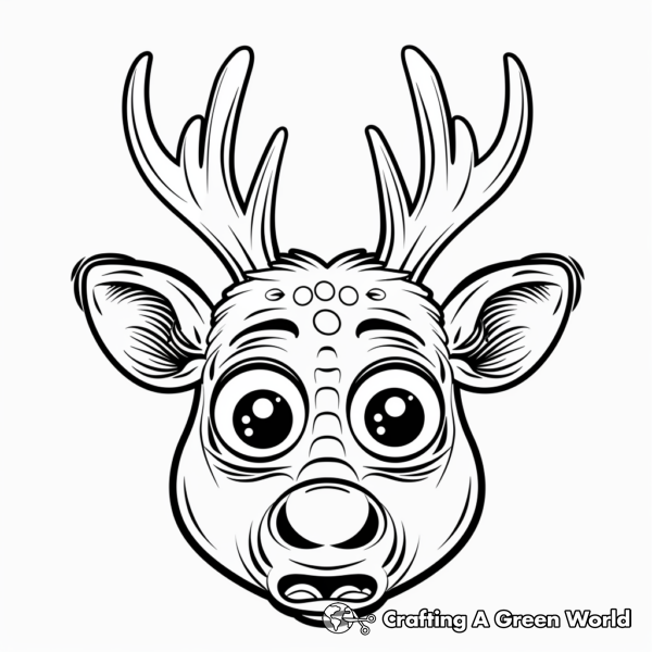 Reindeer Face Coloring Pages - Free & Printable!