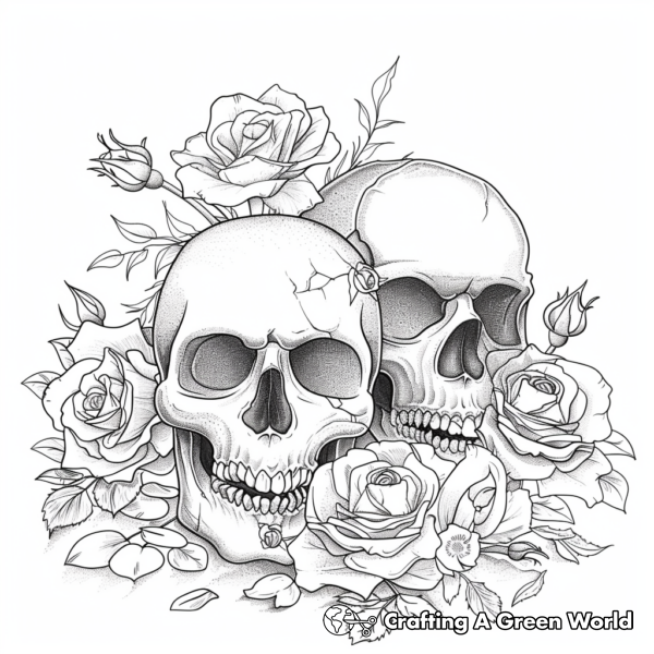 Skull And Roses Coloring Pages - Free & Printable!