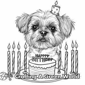 Happy Birthday Dog Coloring Pages - Free & Printable!