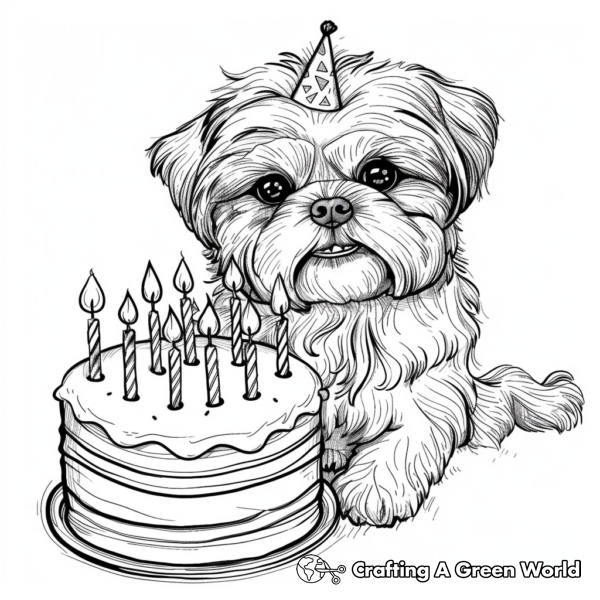 Happy Birthday Dog Coloring Pages - Free & Printable!