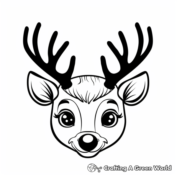Reindeer Face Coloring Pages - Free & Printable!