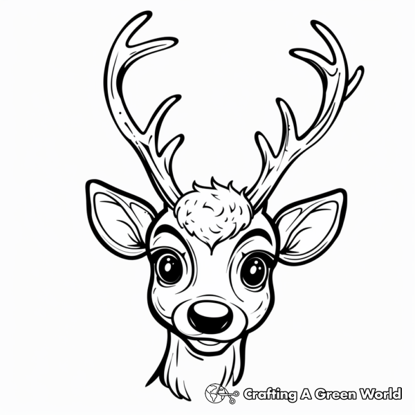 Reindeer Face Coloring Pages - Free & Printable!