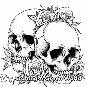 Skull And Roses Coloring Pages - Free & Printable!