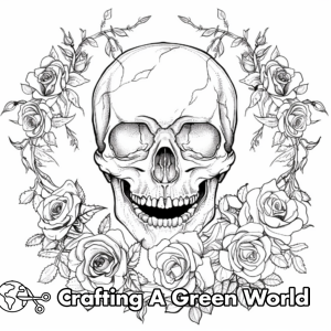 Skull And Roses Coloring Pages - Free & Printable!