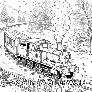Christmas Train Coloring Pages - Free & Printable!