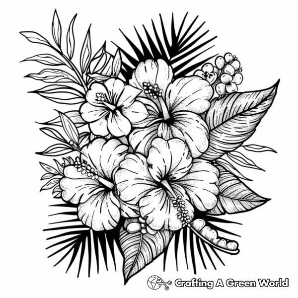Tropical Flowers Coloring Pages - Free & Printable!