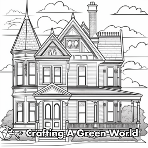 Victorian Houses Coloring Pages - Free & Printable!