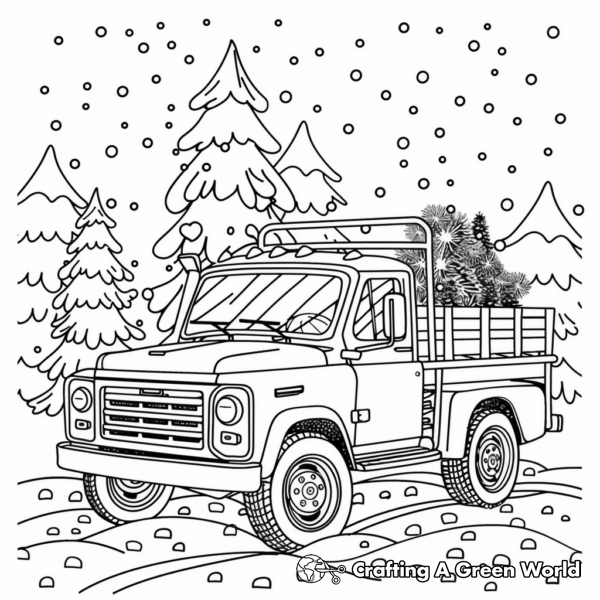 Christmas Truck Coloring Pages - Free & Printable!