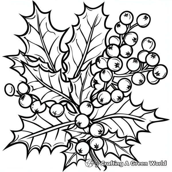 Holly Coloring Pages - Free & Printable!