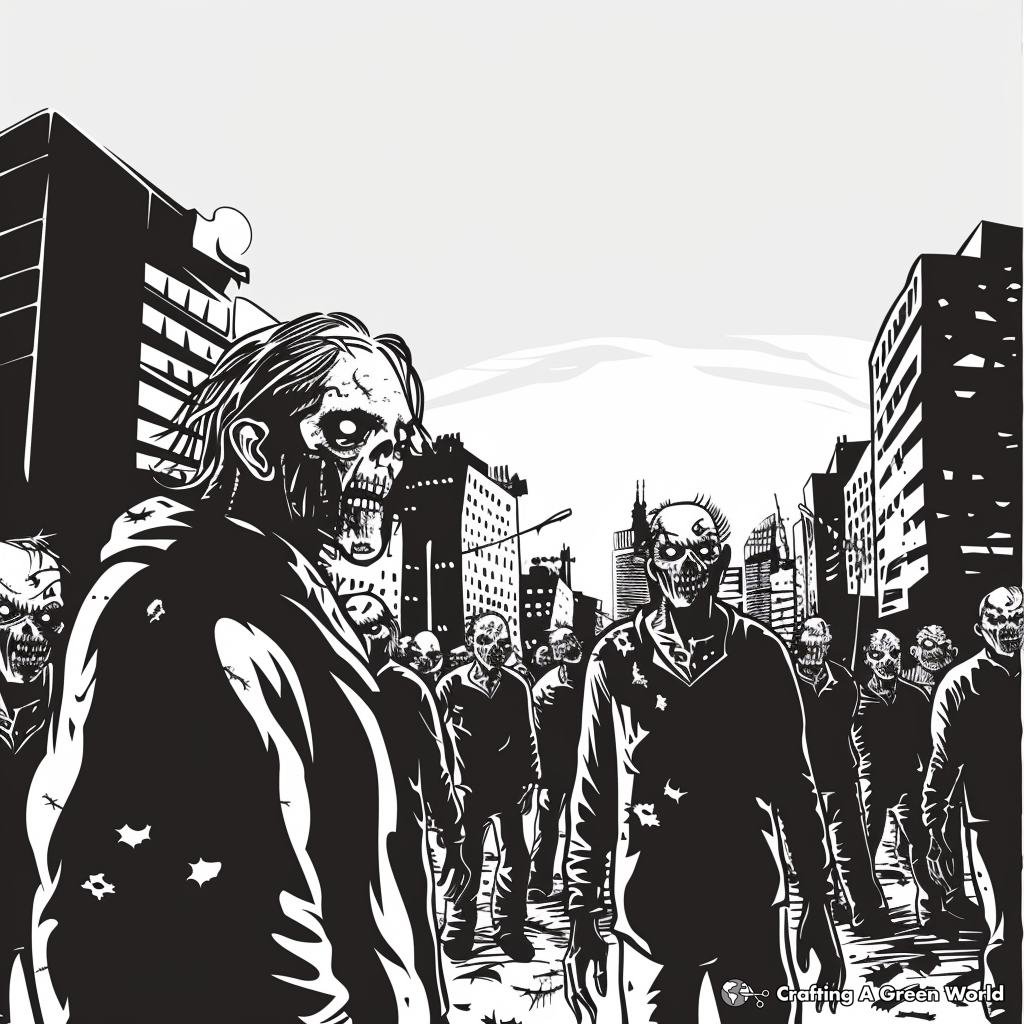 Zombie Halloween Coloring Pages Printable