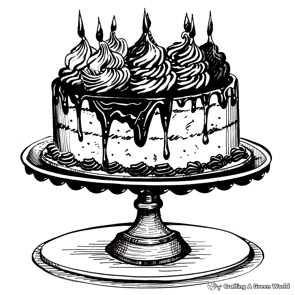 Realistic Wedding Cake Advanced Coloring Pages For Grown