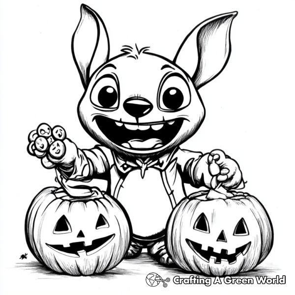 Halloween Stitch Coloring Pages - Free & Printable!