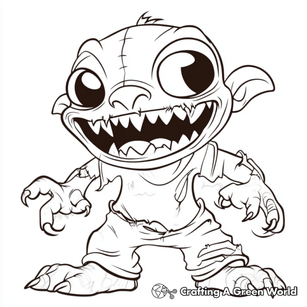 Halloween Stitch Coloring Pages - Free & Printable!