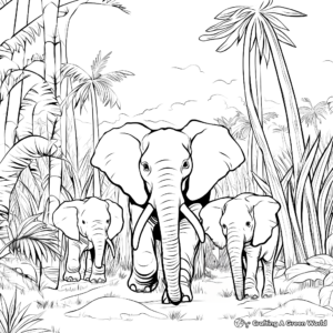 Herd Of Elephants Coloring Pages - Free & Printable!