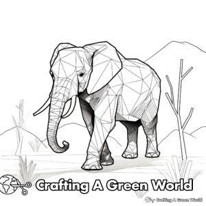Geometric Elephant Coloring Pages - Free & Printable!
