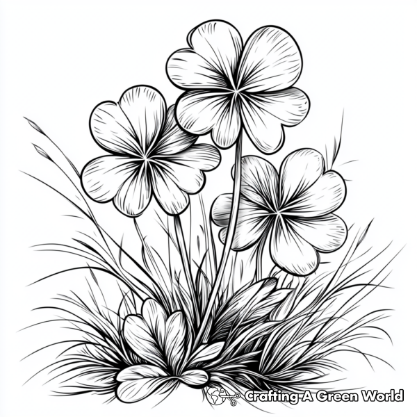 Four Leaf Clover Coloring Pages - Free & Printable!