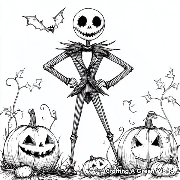 Jack The Pumpkin King Coloring Pages - Free & Printable!