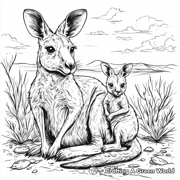 Kangaroo Coloring Pages - Free & Printable!
