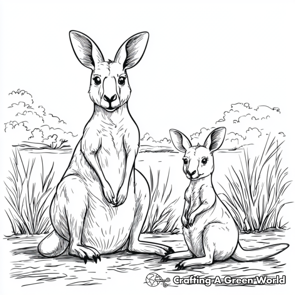 Kangaroo Coloring Pages - Free & Printable!