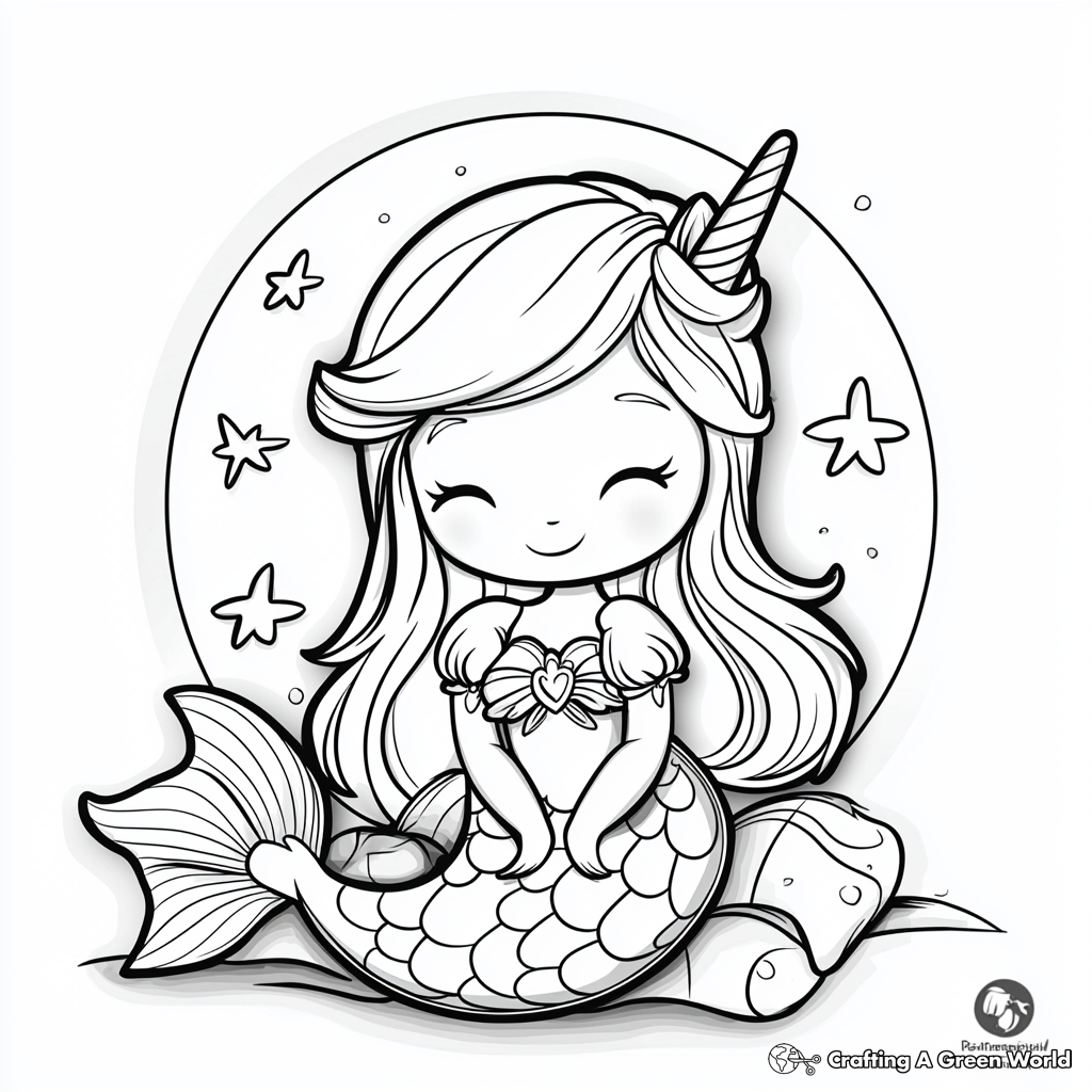 Unicorn Mermaid Coloring Pages - Free & Printable!