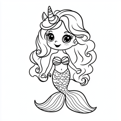 Unicorn Mermaid Coloring Pages - Free & Printable!