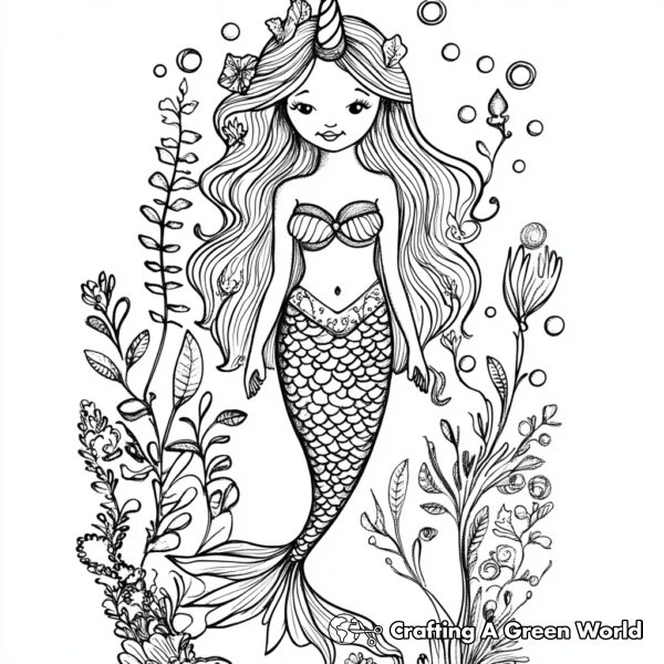 Unicorn Mermaid Coloring Pages - Free & Printable!