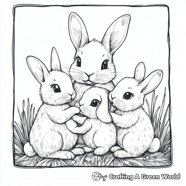 Bunny Family Coloring Pages - Free & Printable!